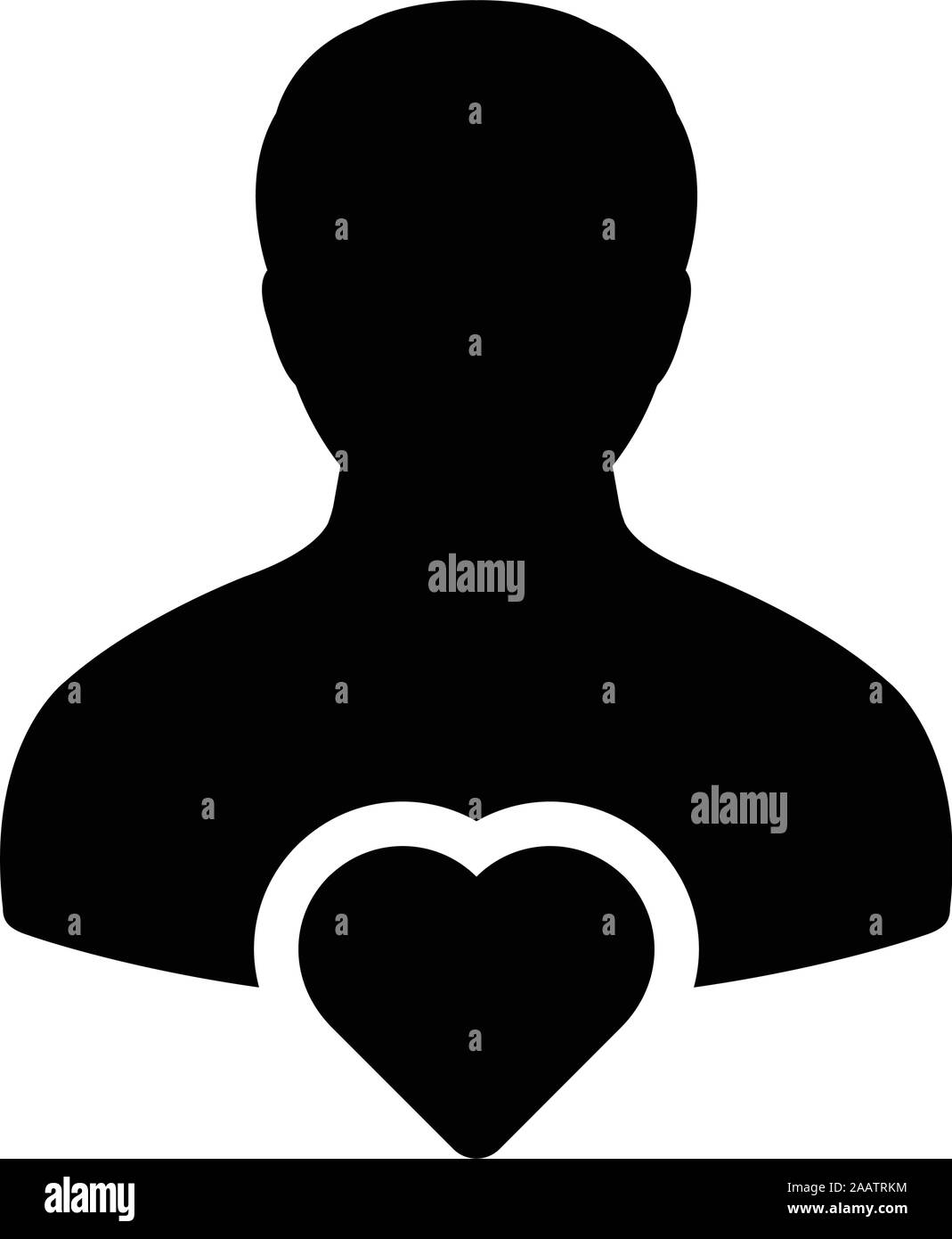 Heart icon vector male user person profile avatar symbol for love and ...