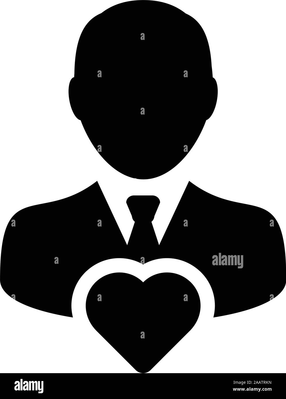 Health icon vector male user person profile avatar with heart symbol in ...