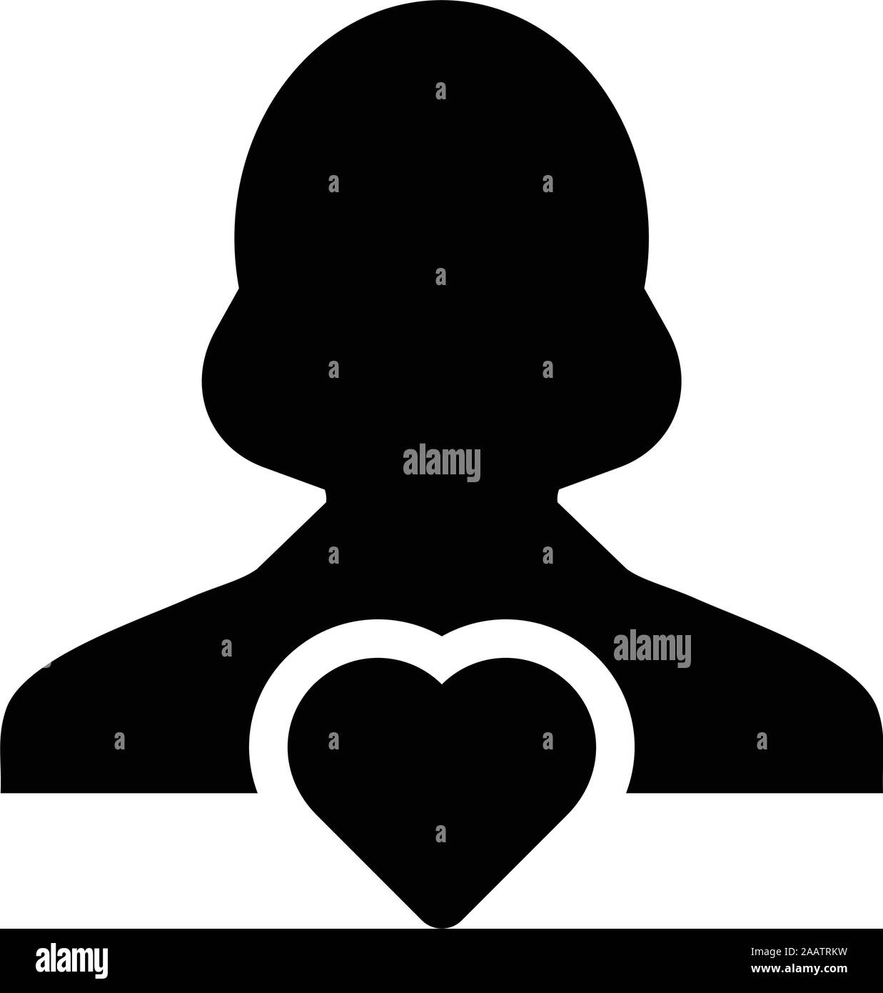 Heart icon vector female user person profile avatar symbol for love and ...