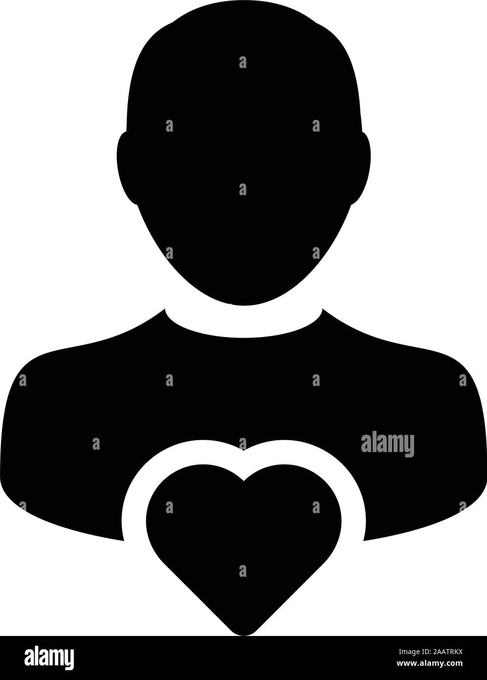 Hospital icon vector male user person profile avatar with heart symbol ...