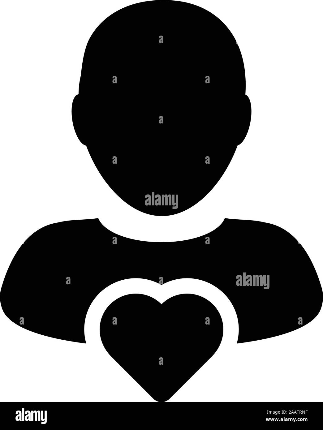 Heart symbol icon vector male user person profile avatar for love and ...