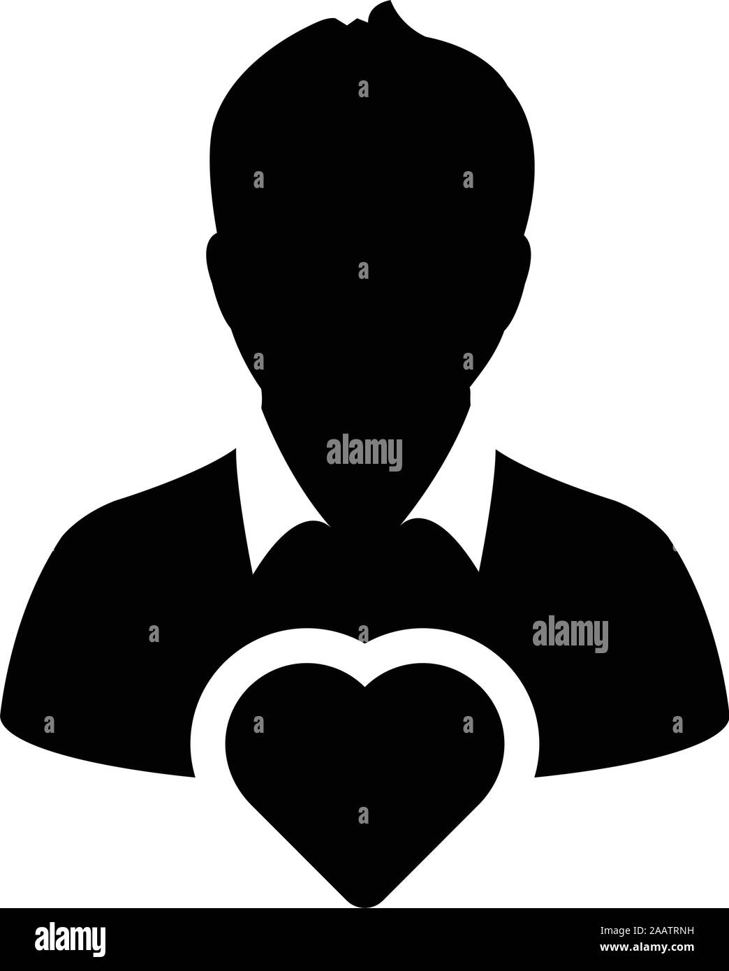 Healthcare icon vector male user person profile avatar with heart ...