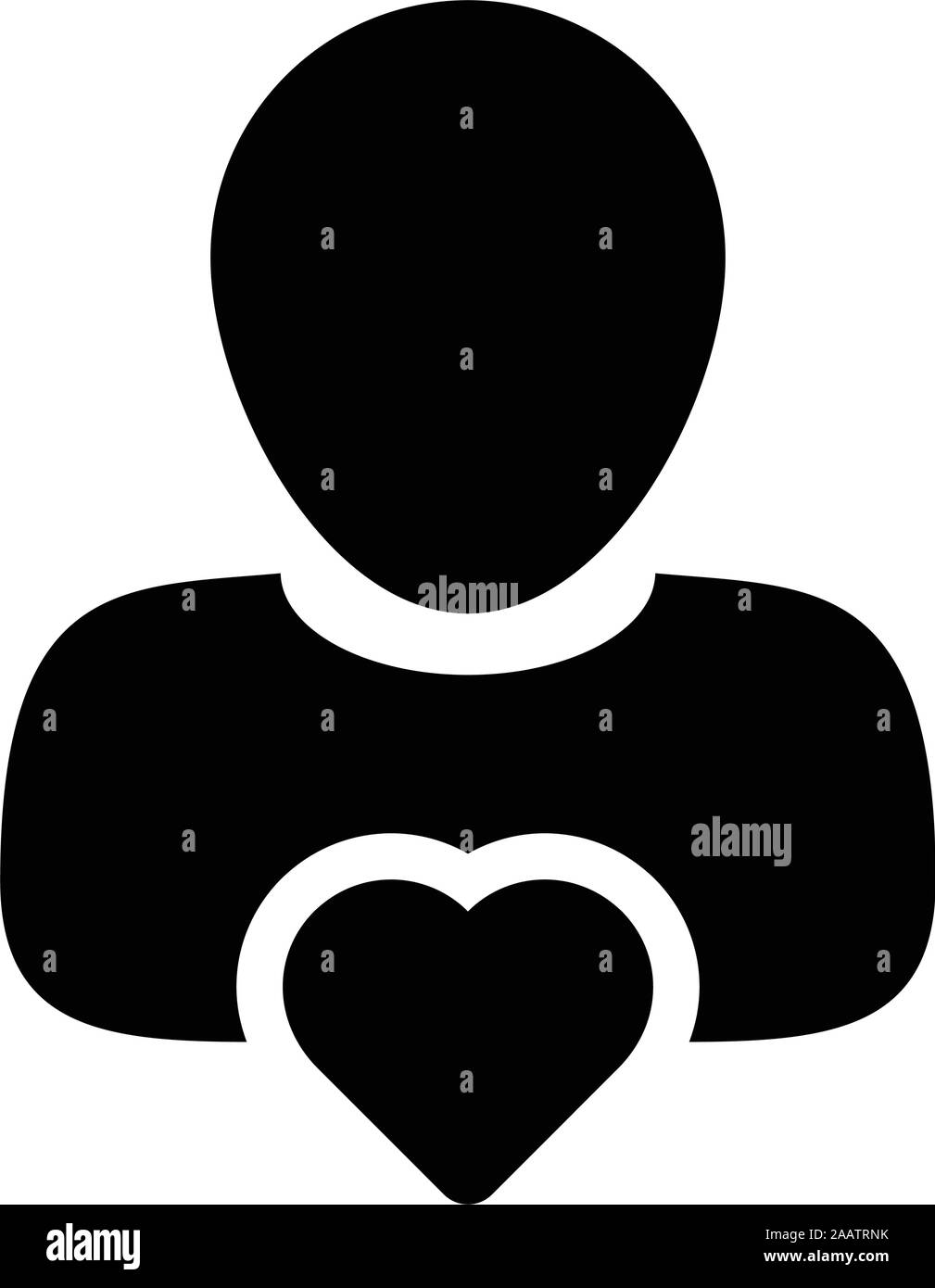 Like icon vector male user person profile avatar with heart symbol in a ...