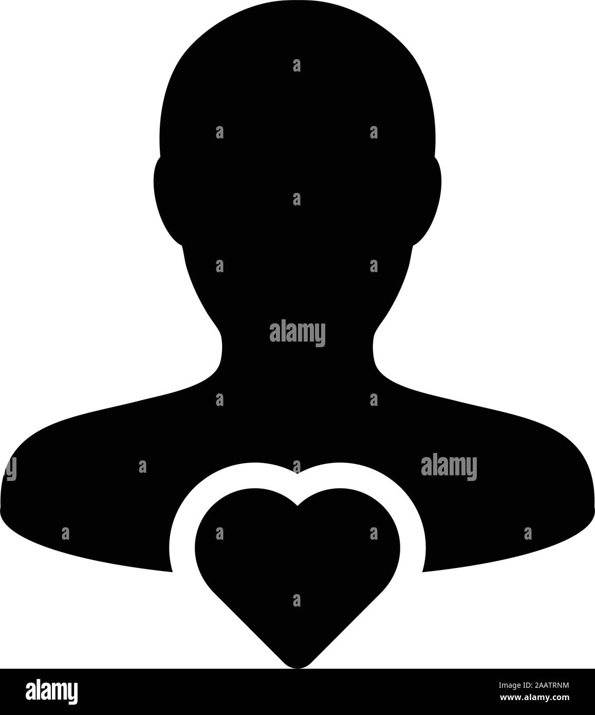 Cardio icon vector male user person profile avatar with heart symbol in ...