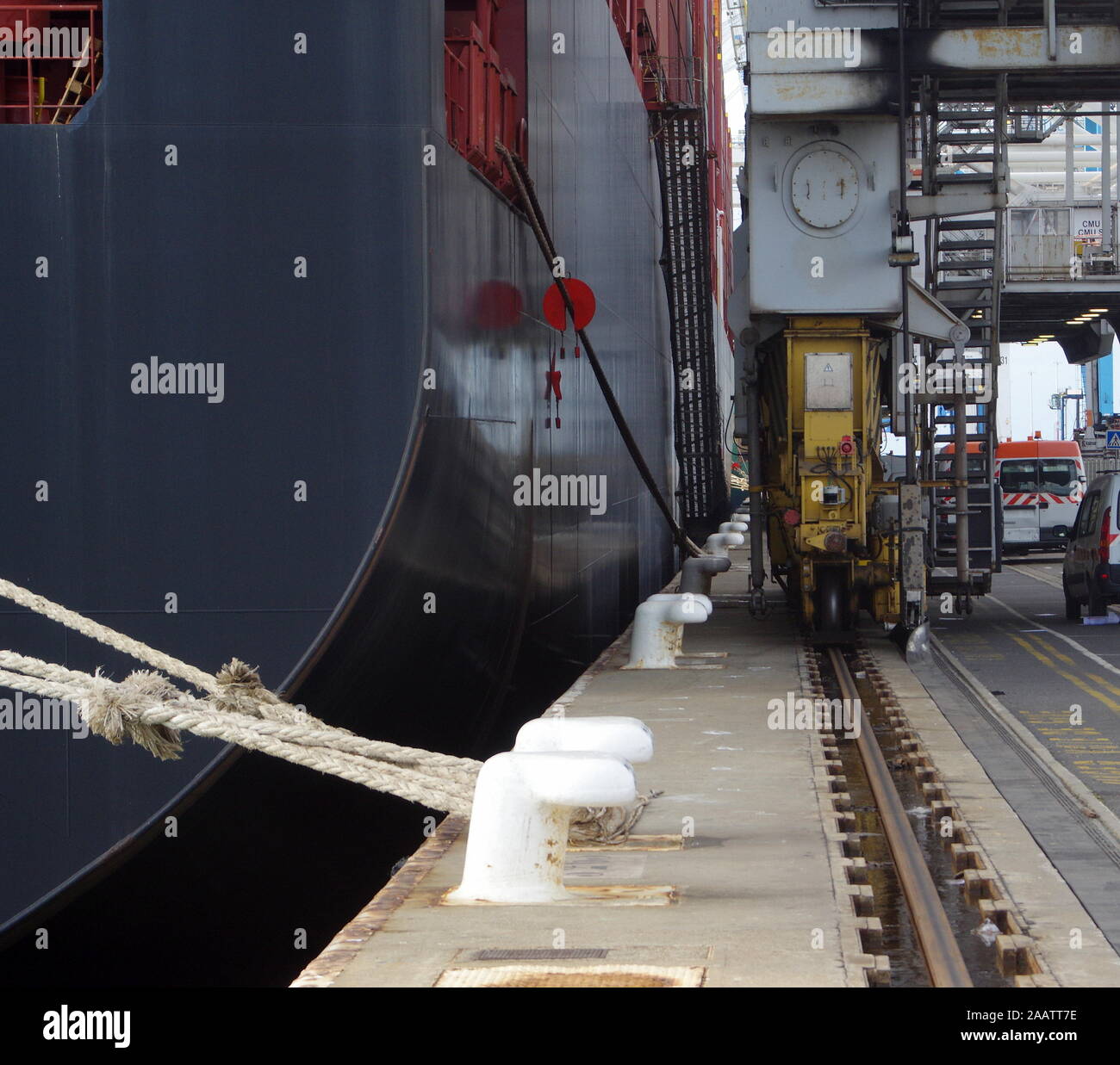 Port rope. Mooring rope. Rope for fastening ships and cargo Stock Photo ...
