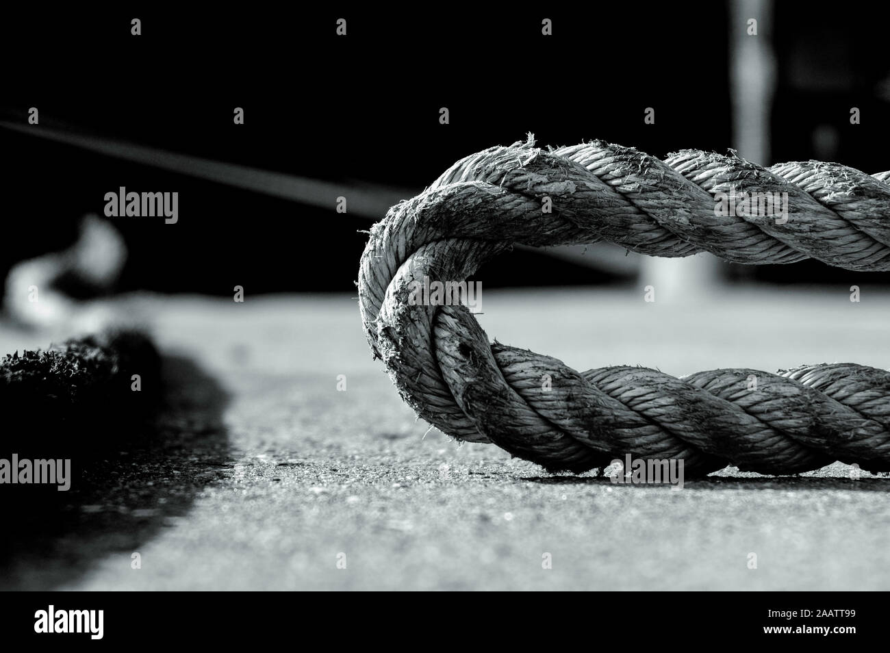 Port rope. Mooring rope. Rope for fastening ships and cargo Stock Photo ...