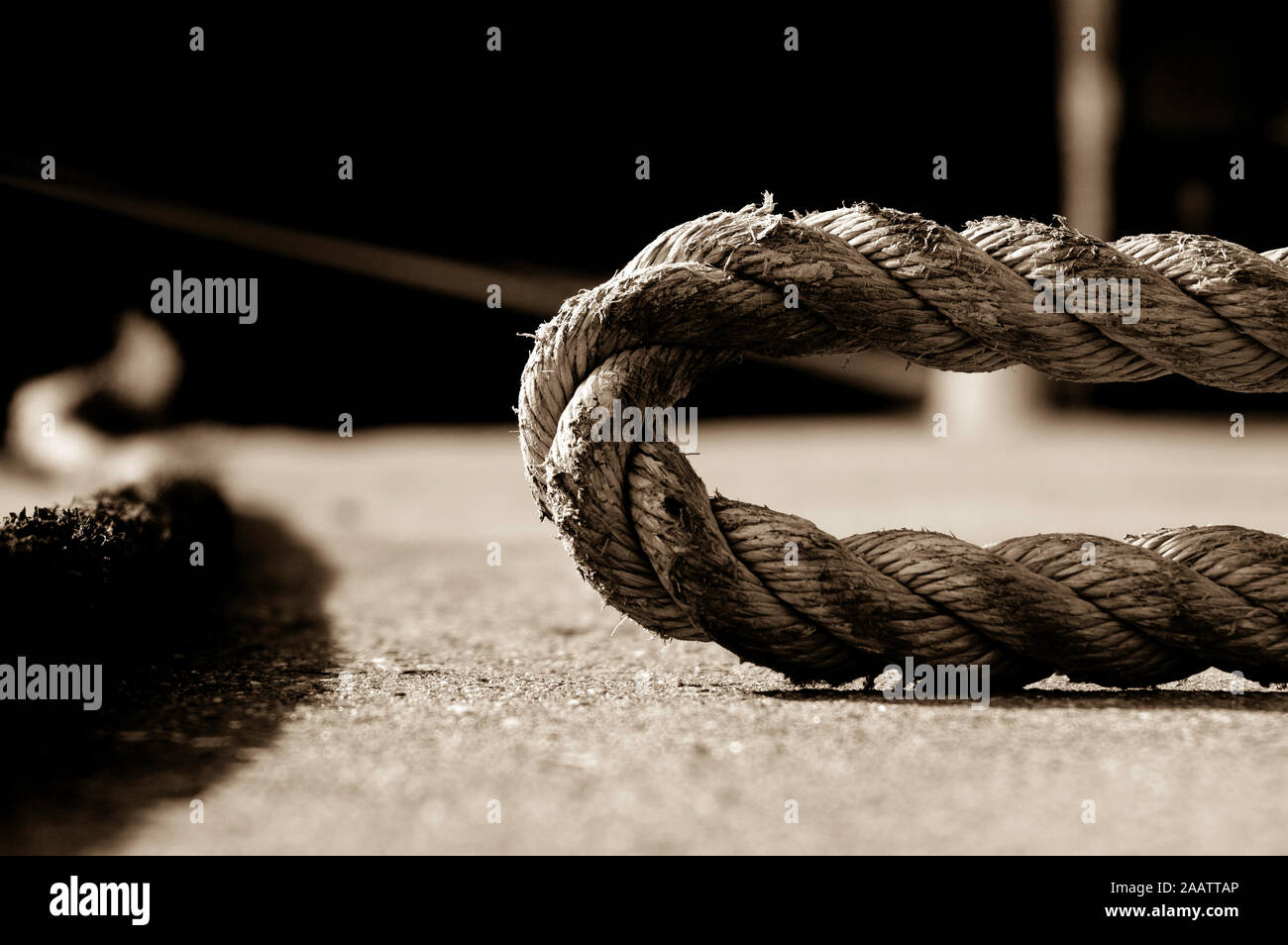 Port rope. Mooring rope. Rope for fastening ships and cargo Stock Photo ...
