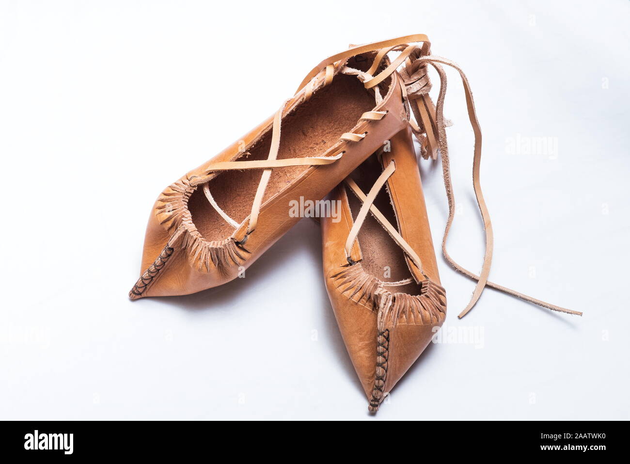 Opinci, the Romanian traditional crafted leather sandals of the ...