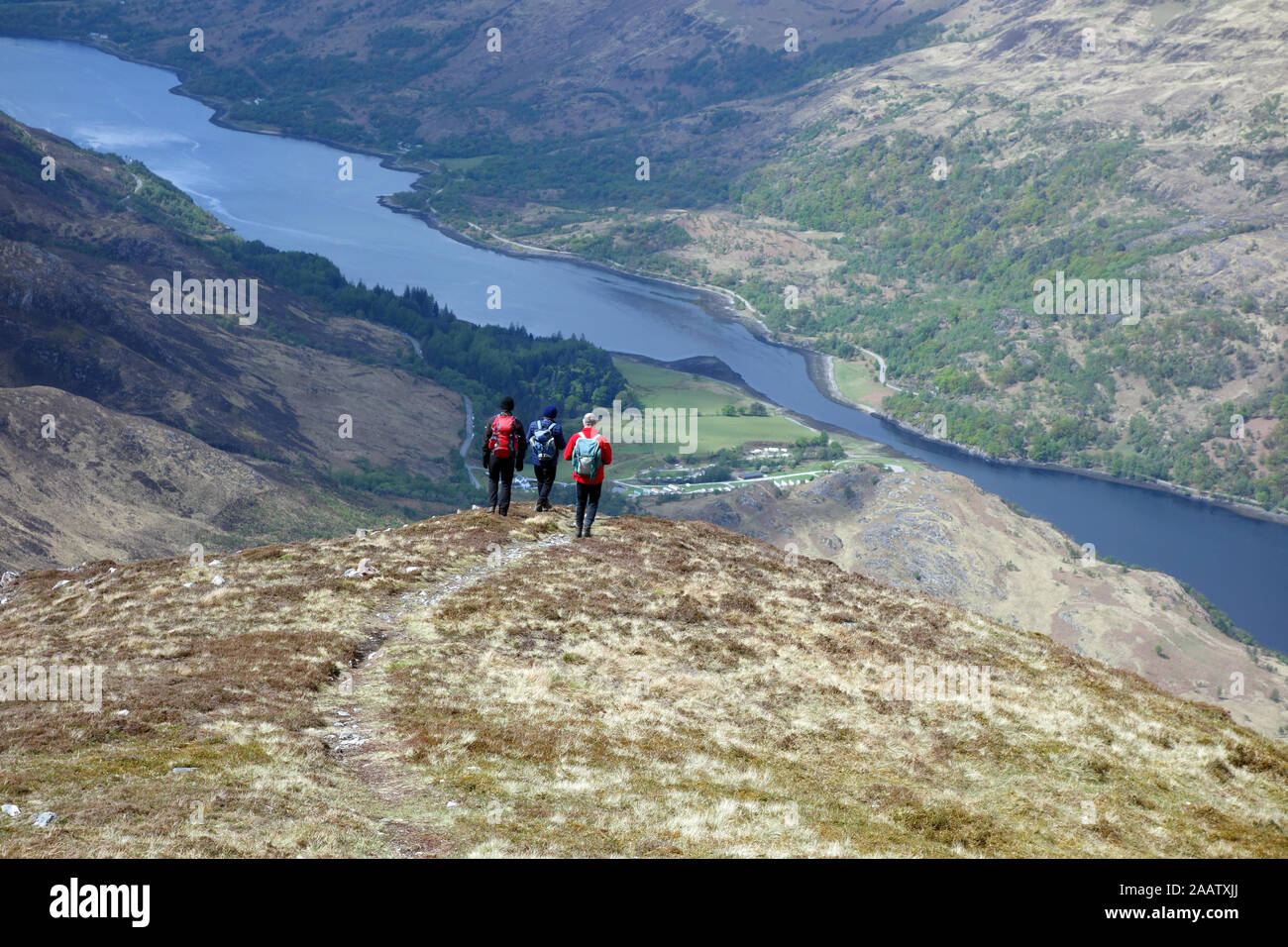 Three Men Walking on Stob Coire Sgoilte from the Scottish Mountain ...