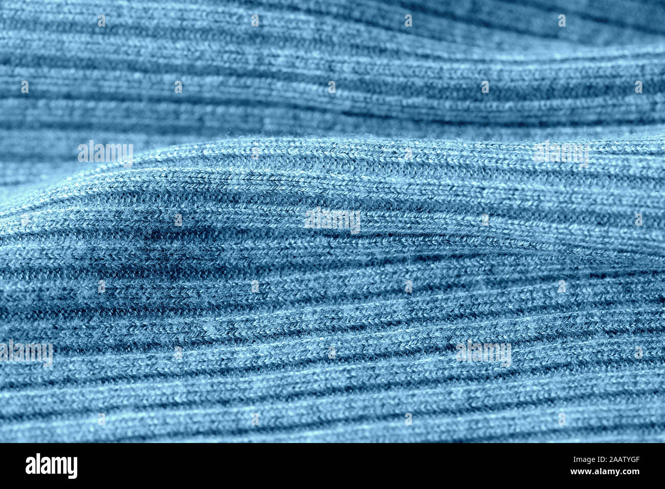Knitwear texture close-up. Textile background blue color toned Stock ...