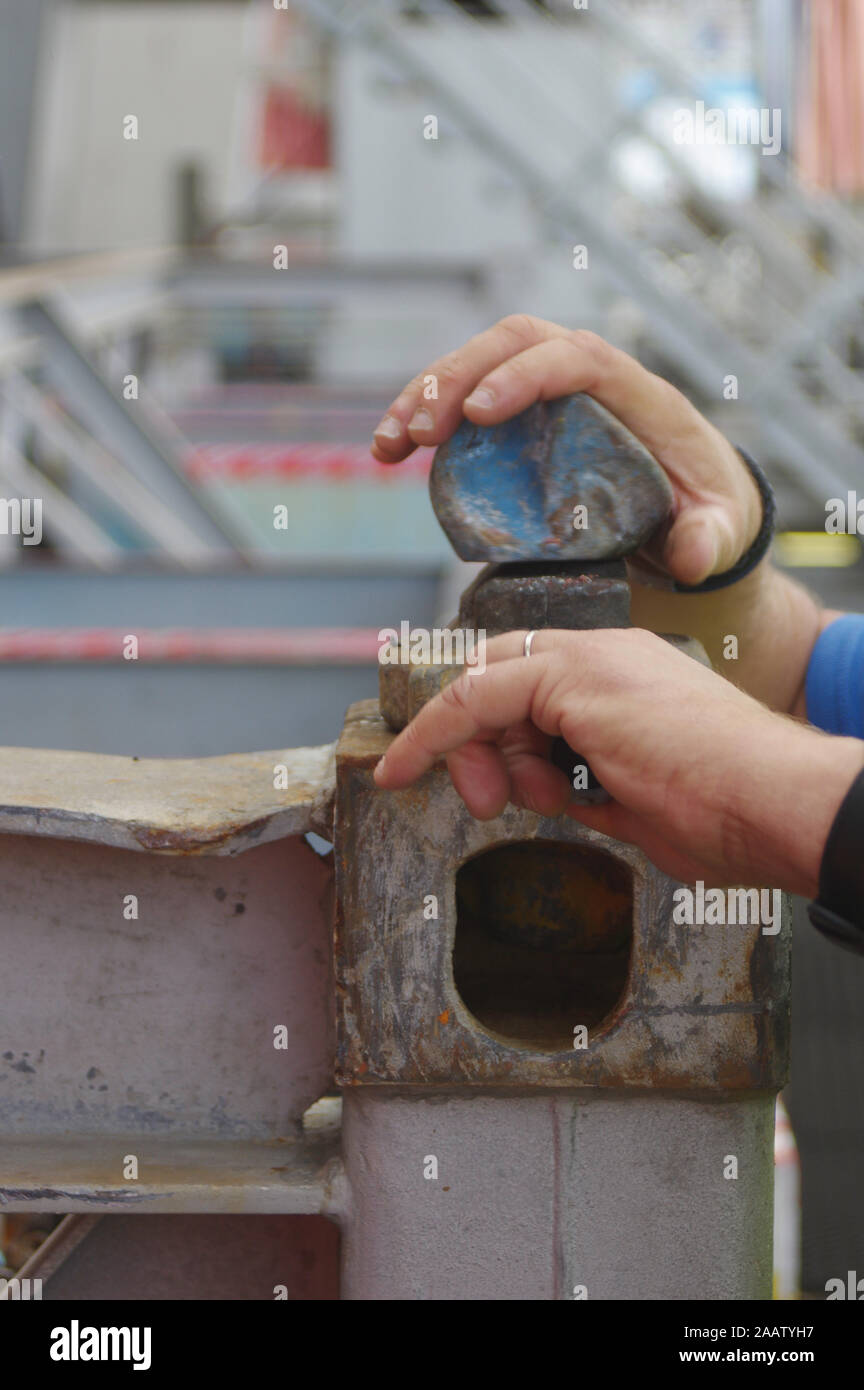 Mechanical engineer checking and inspect cargo containers connection ...