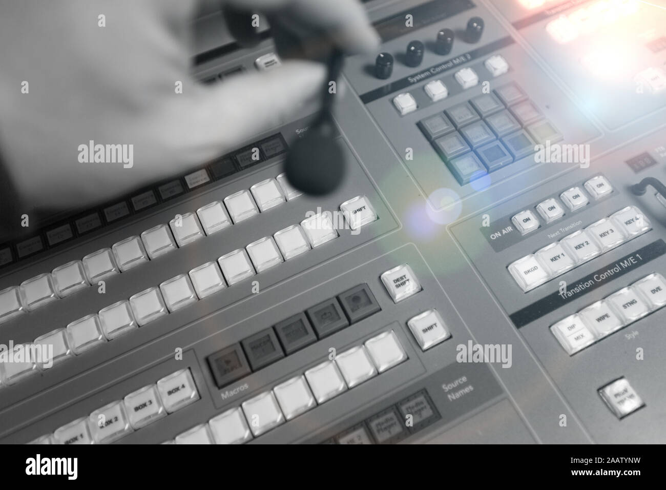 Broadcast studio video and audio switcher mixer Stock Photo - Alamy