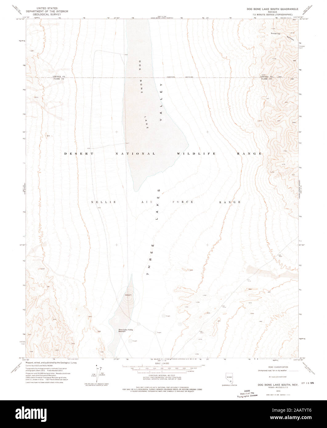 USGS TOPO Map Nevada NV Dog Bone Lake South 318595 1973 24000 ...