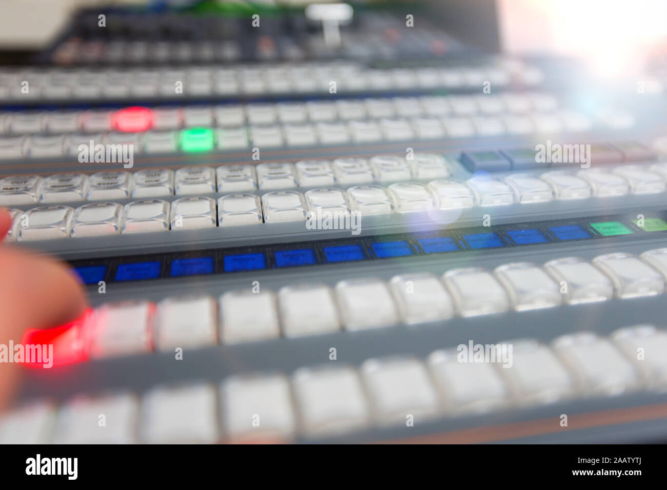 Broadcast studio video and audio switcher mixer Stock Photo - Alamy