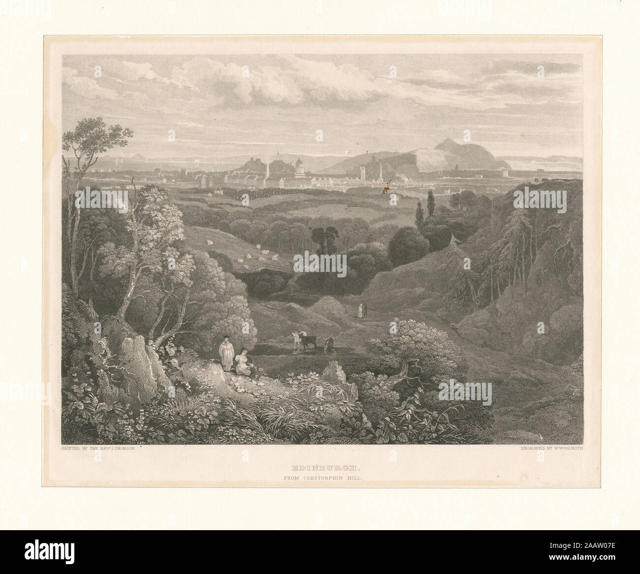 Edinburgh cityscape painting hi-res stock photography and images - Alamy