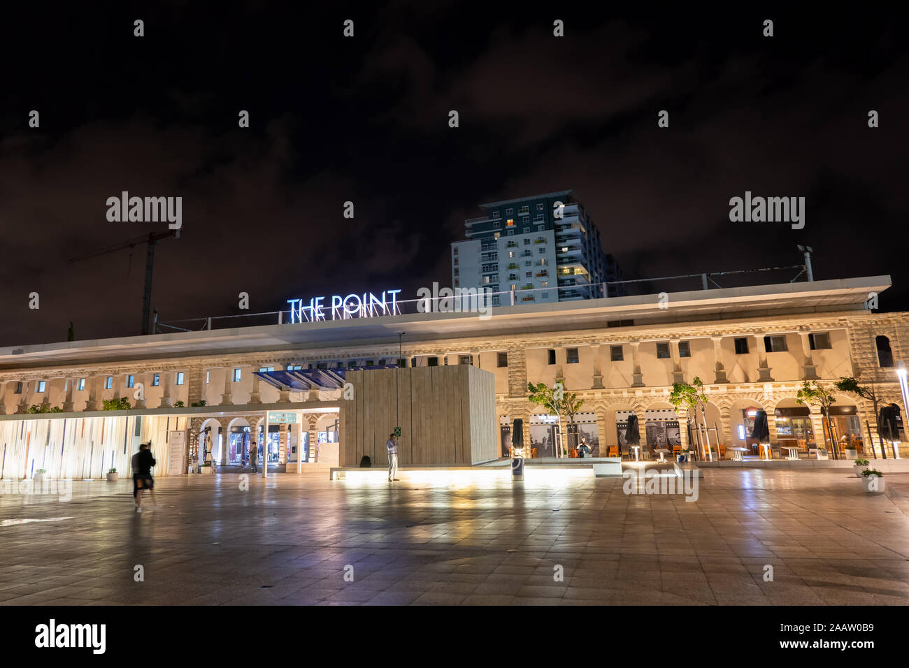 The Point Shopping Mall at night in Sliema town, Malta, the largest ...