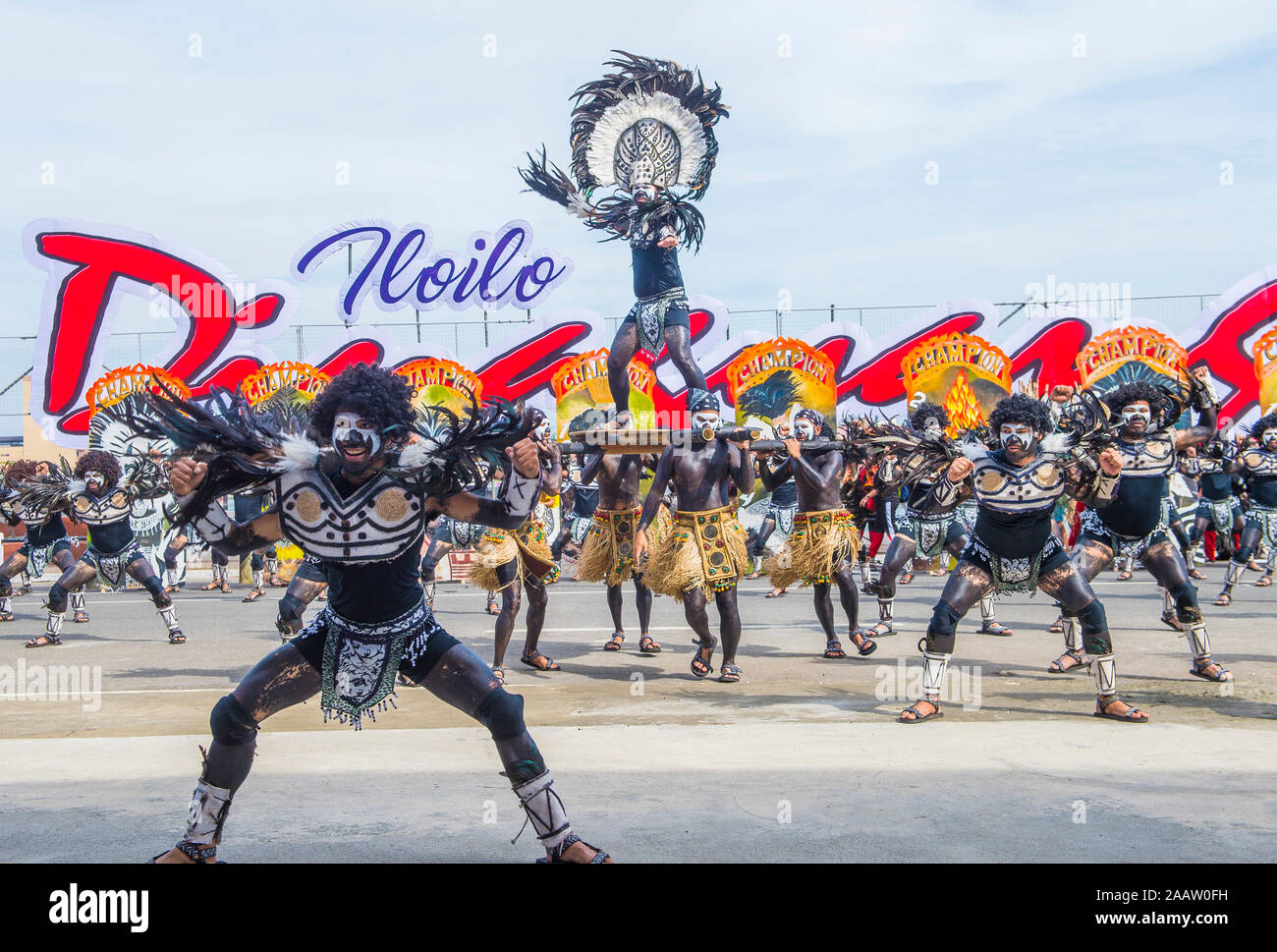 Participants in the Dinagyang Festival in Iloilo Philippines Stock ...