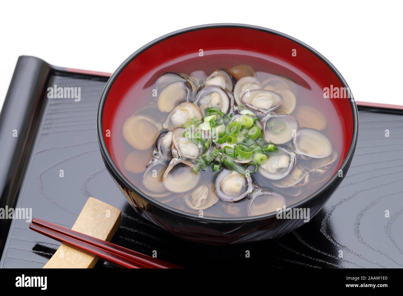 Japanese food, Osuimono soup of shijimi clam in a bowl Stock Photo - Alamy