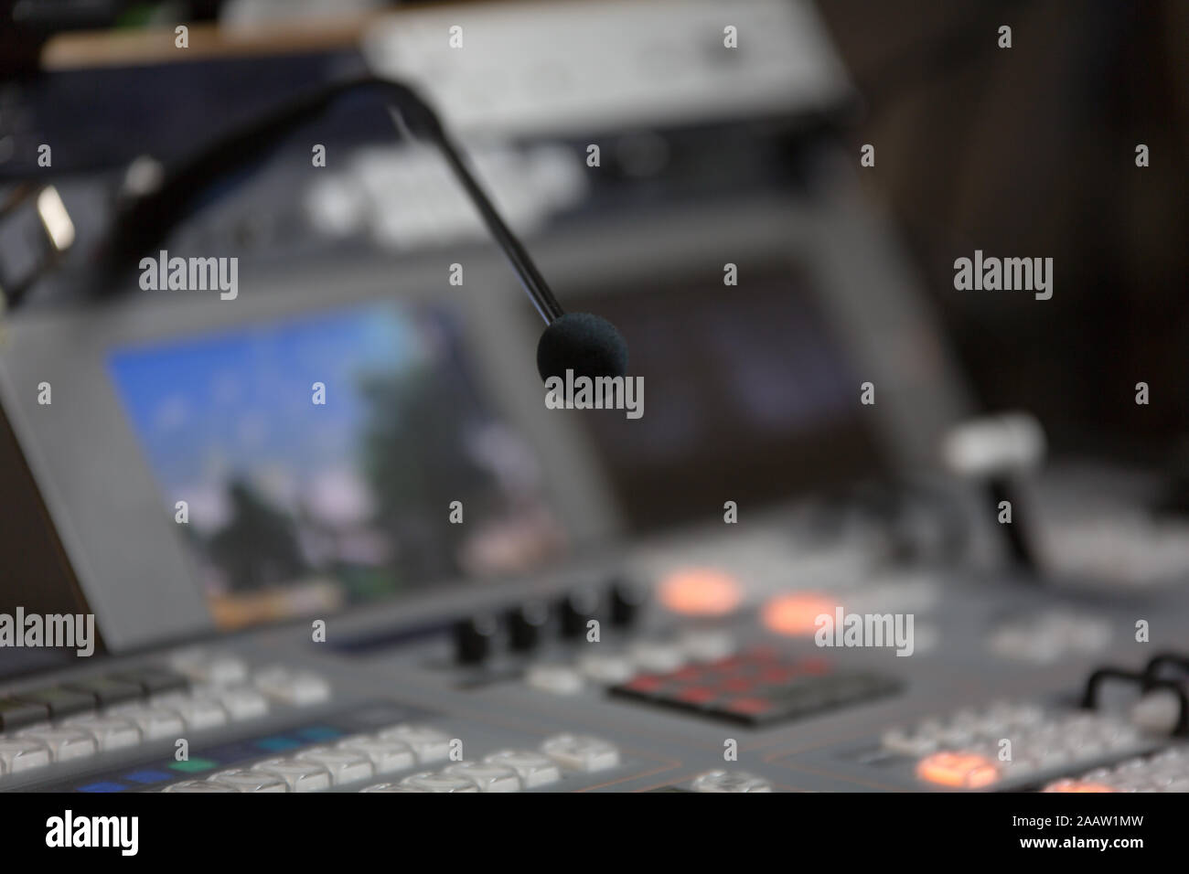 Broadcast studio video and audio switcher mixer Stock Photo - Alamy