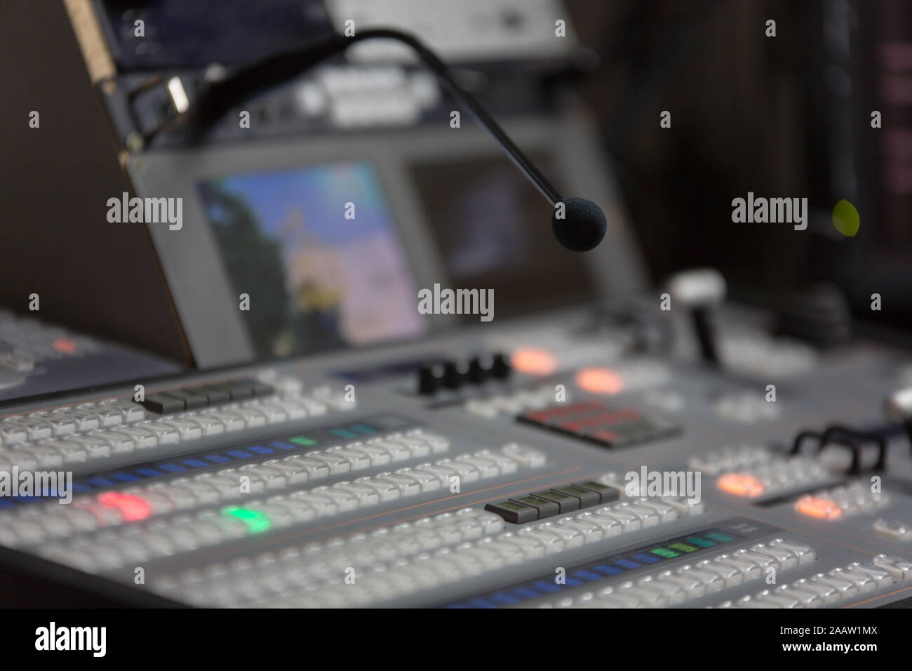Broadcast studio video and audio switcher mixer Stock Photo - Alamy