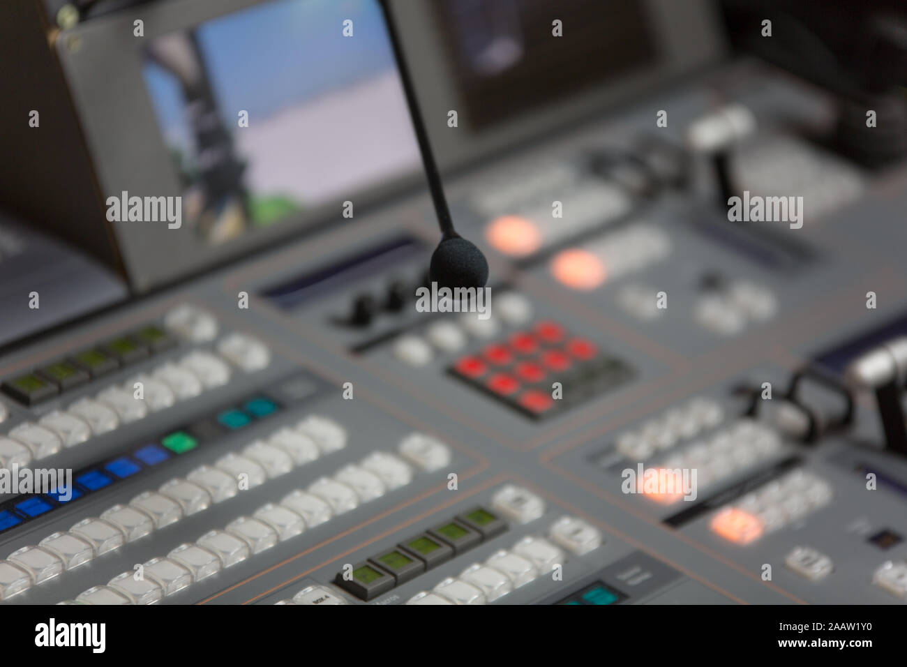 Broadcast studio video and audio switcher mixer Stock Photo - Alamy