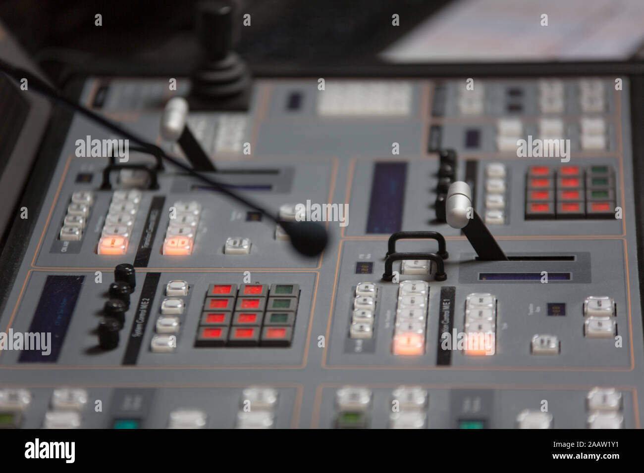 Broadcast studio video and audio switcher mixer Stock Photo - Alamy