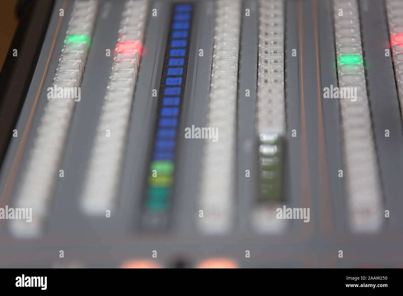 Broadcast studio video and audio switcher mixer Stock Photo - Alamy