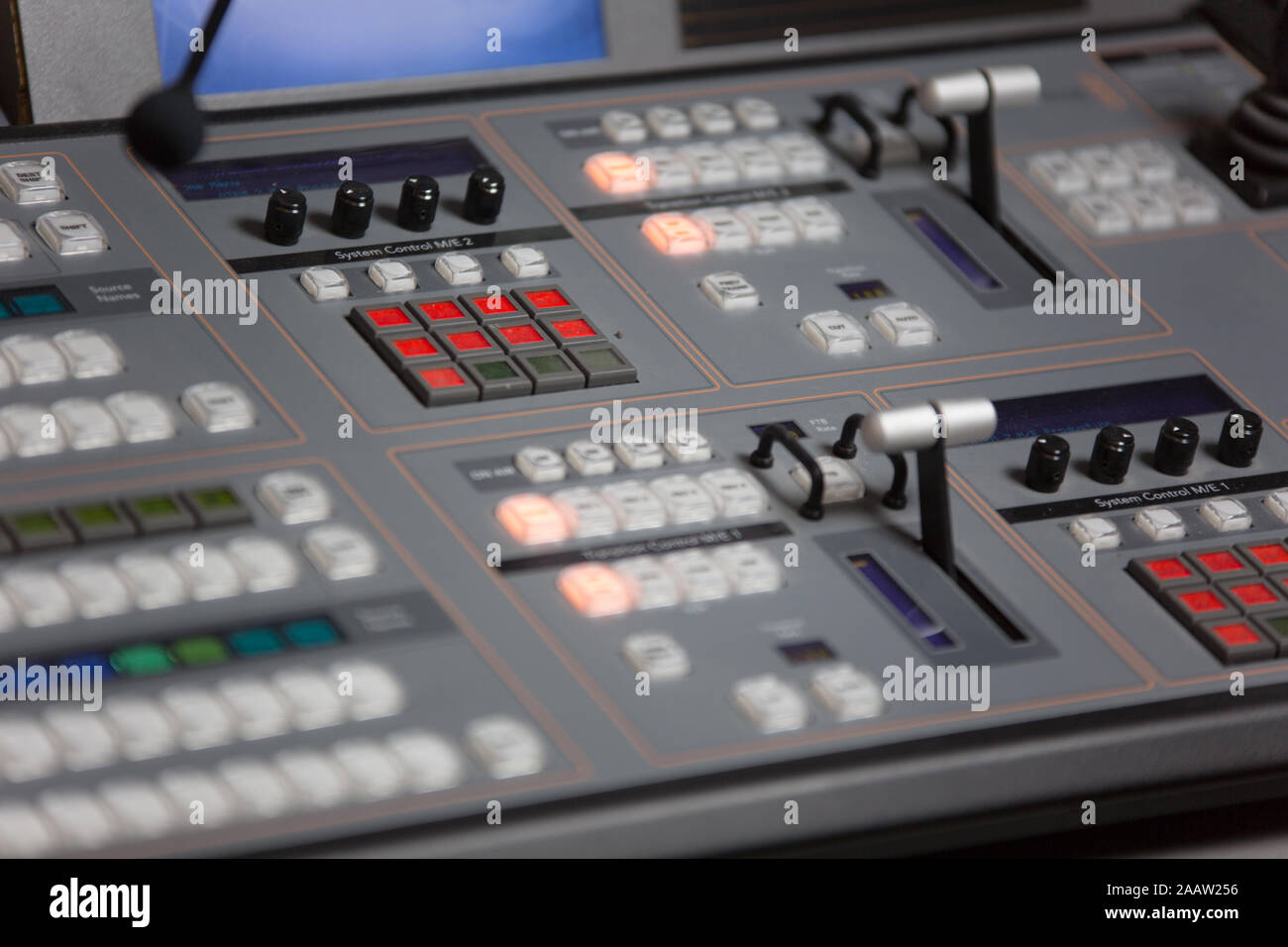 Broadcast studio video and audio switcher mixer Stock Photo - Alamy