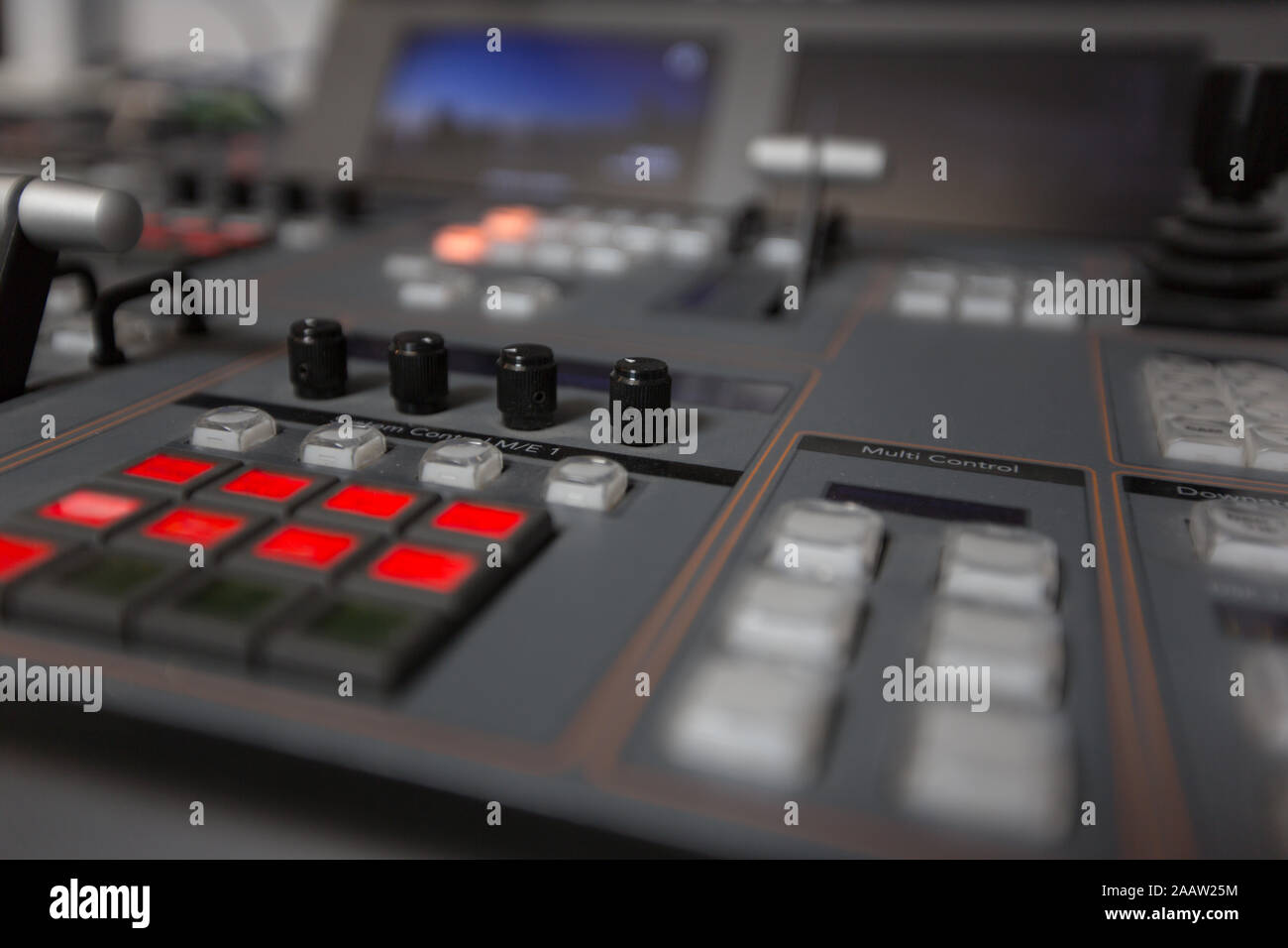 Broadcast studio video and audio switcher mixer Stock Photo - Alamy