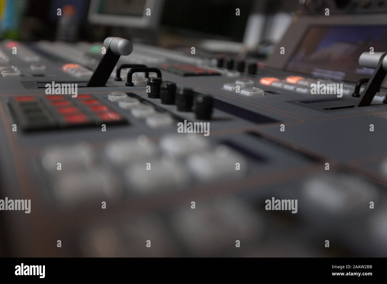 Broadcast studio video and audio switcher mixer Stock Photo - Alamy