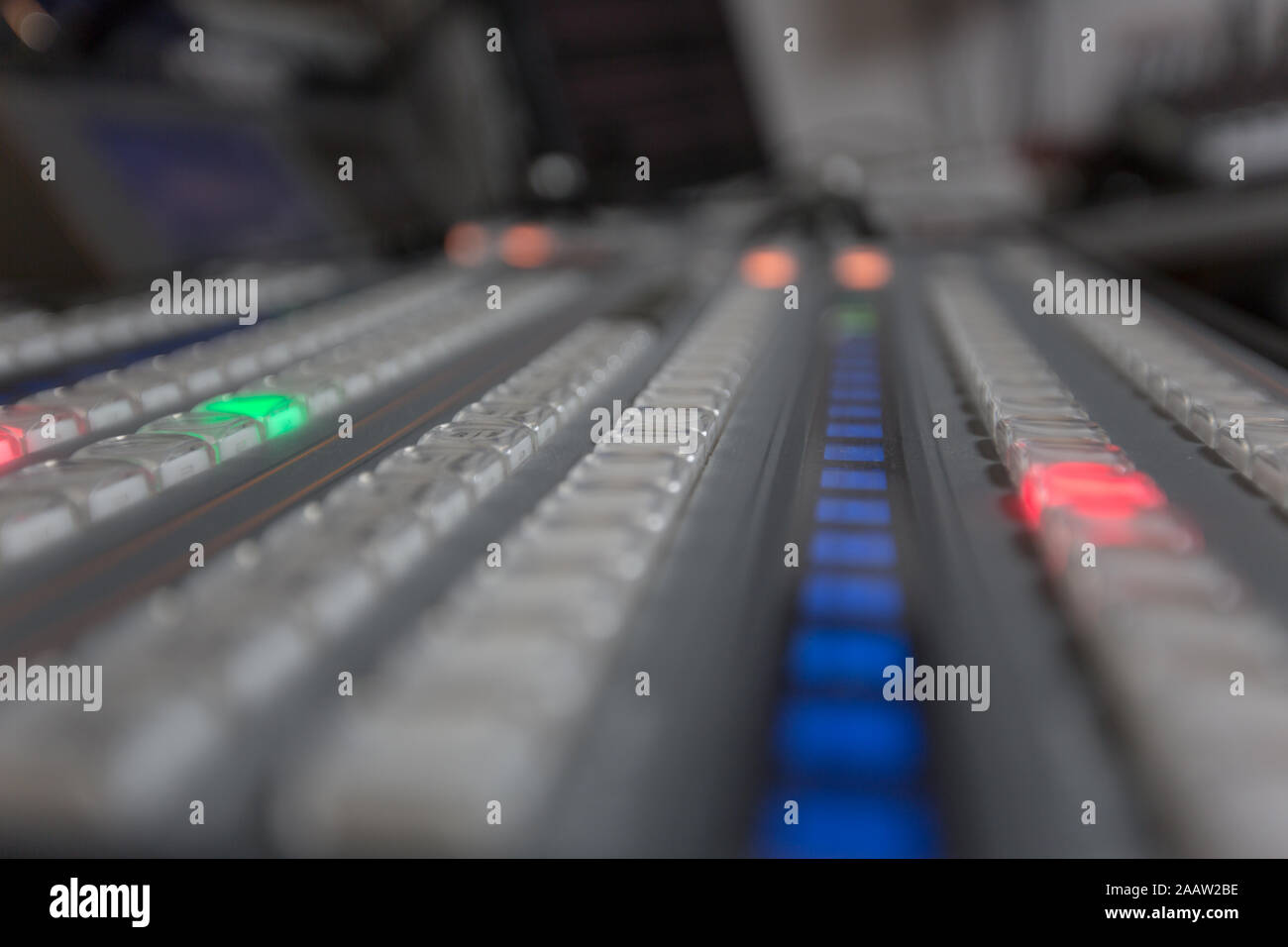 Broadcast studio video and audio switcher mixer Stock Photo - Alamy