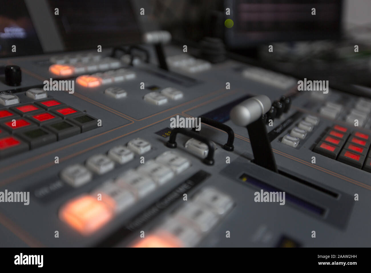 Broadcast studio video and audio switcher mixer Stock Photo - Alamy