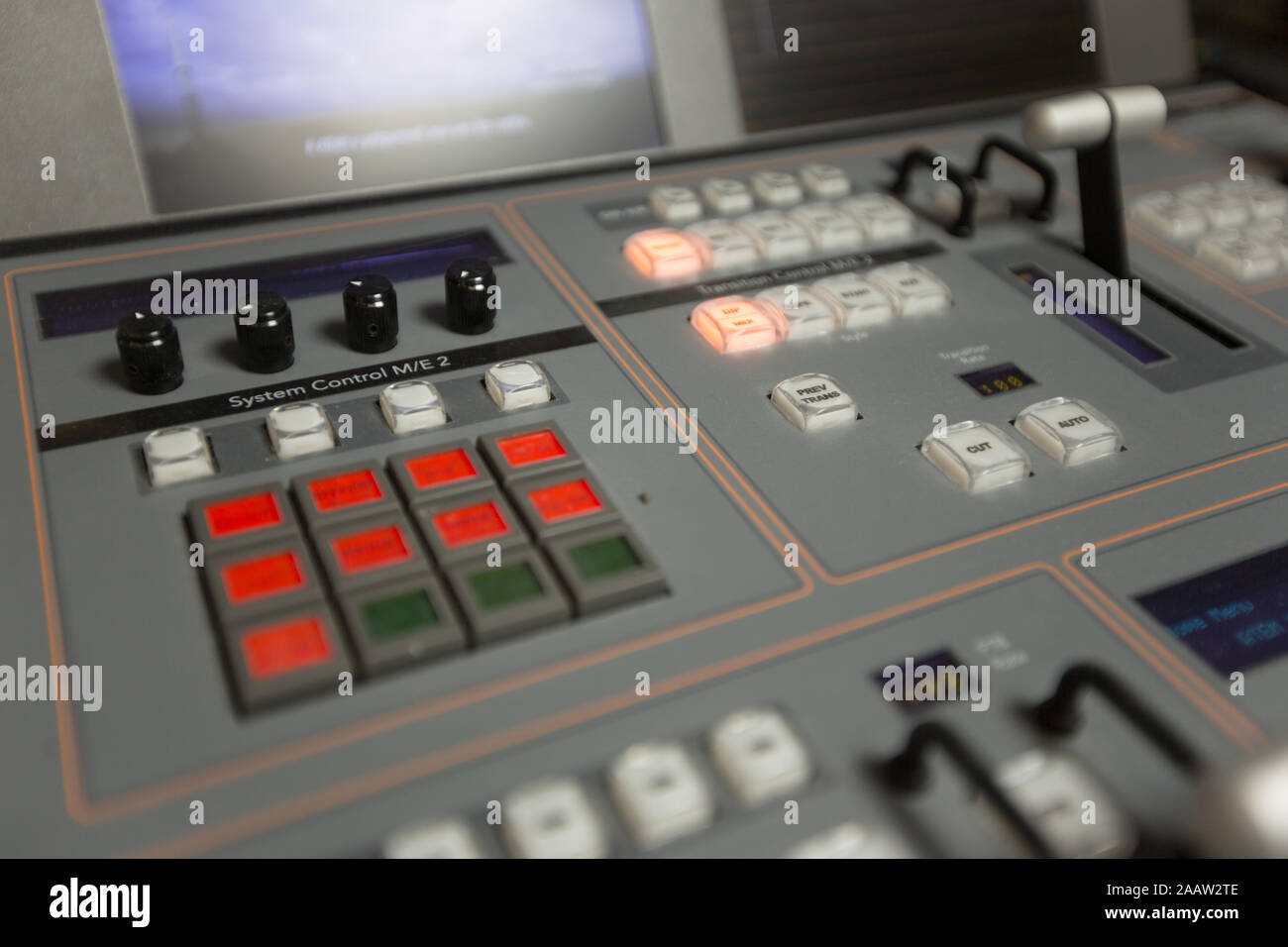 Broadcast studio video and audio switcher mixer Stock Photo - Alamy
