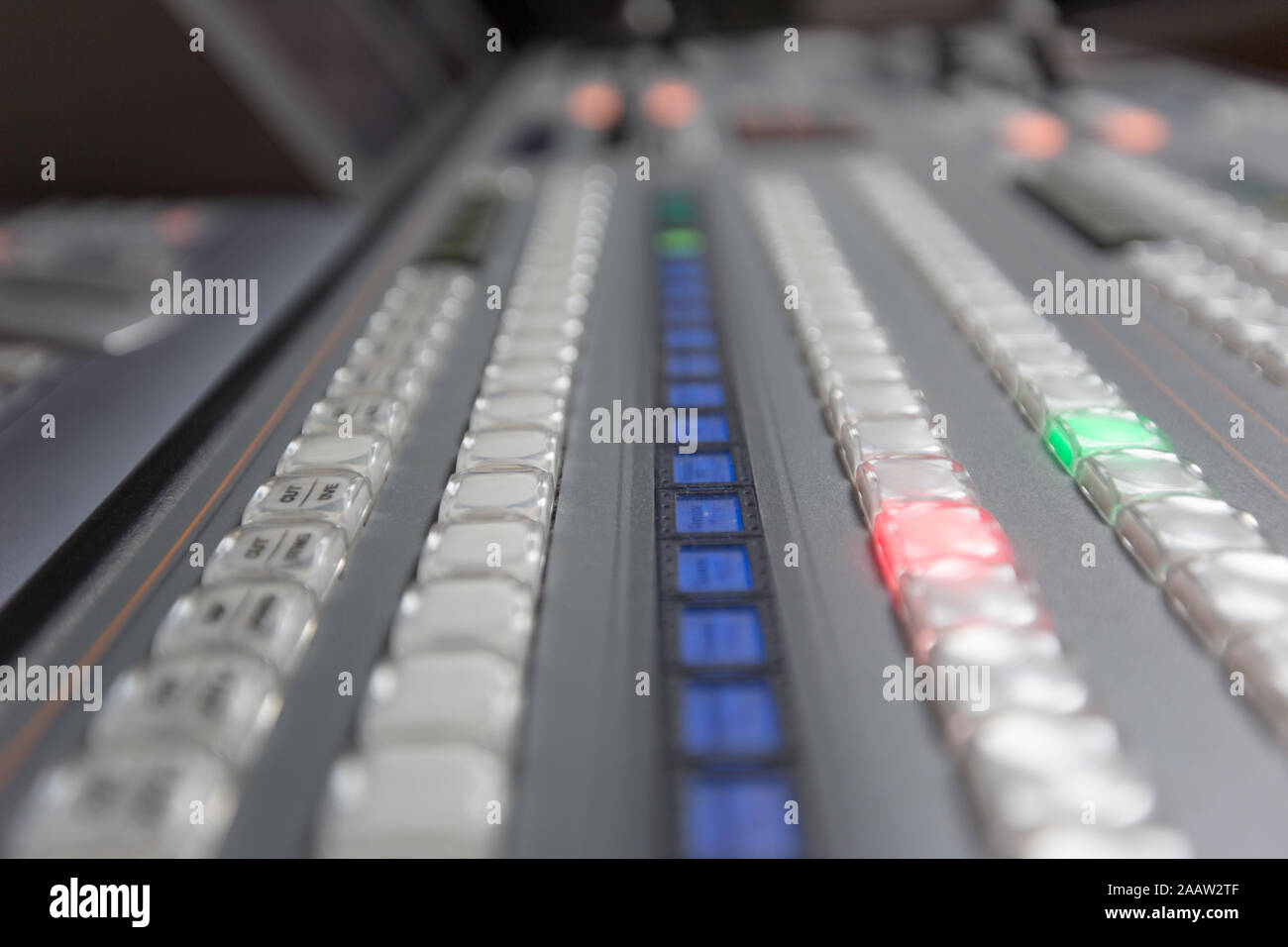 Broadcast studio video and audio switcher mixer Stock Photo - Alamy