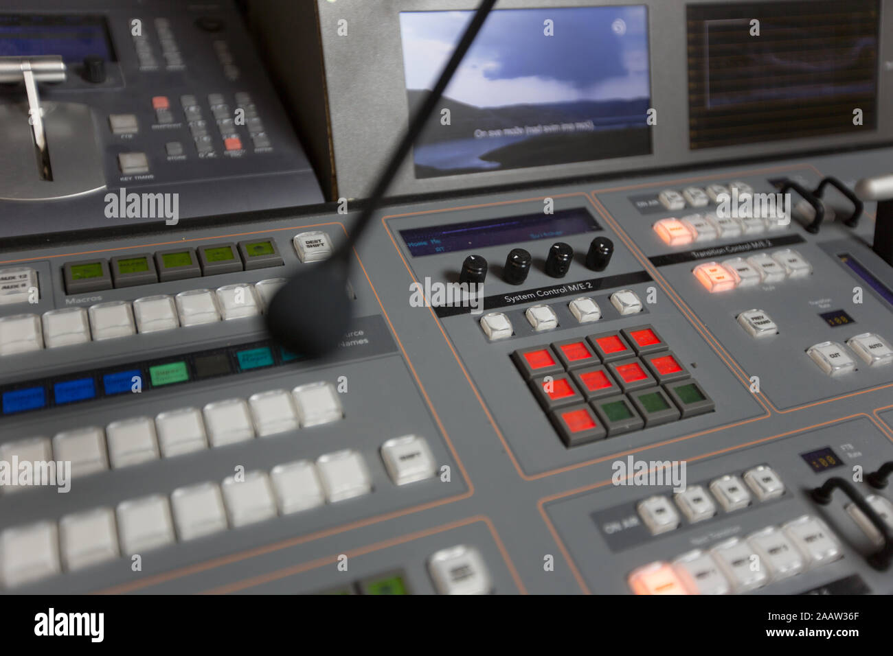 Broadcast studio video and audio switcher mixer Stock Photo - Alamy
