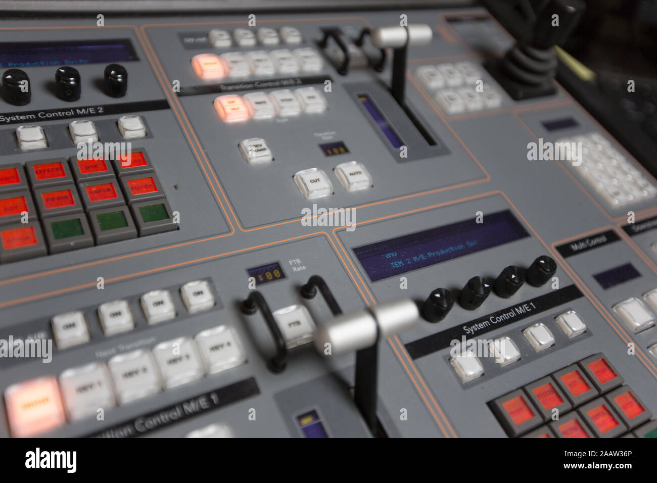 Broadcast studio video and audio switcher mixer Stock Photo - Alamy
