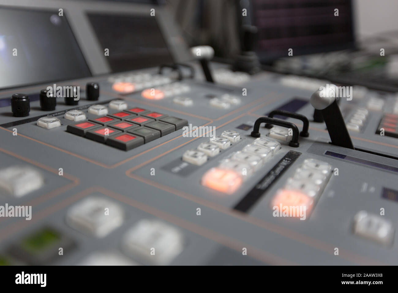 Broadcast studio video and audio switcher mixer Stock Photo - Alamy