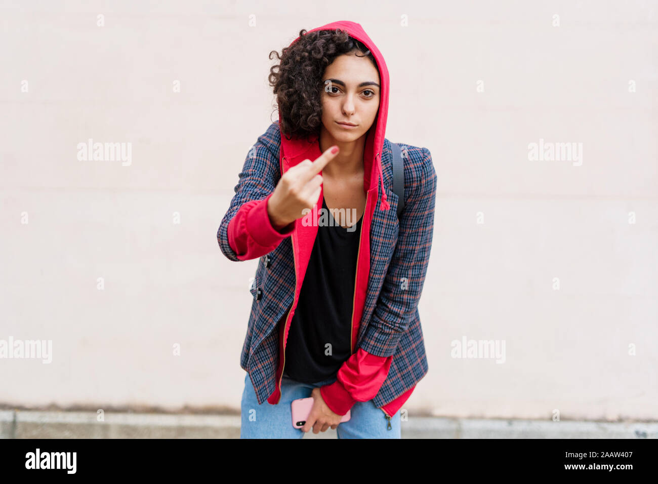 Woman Giving Middle Finger High Resolution Stock Photography and Images ...