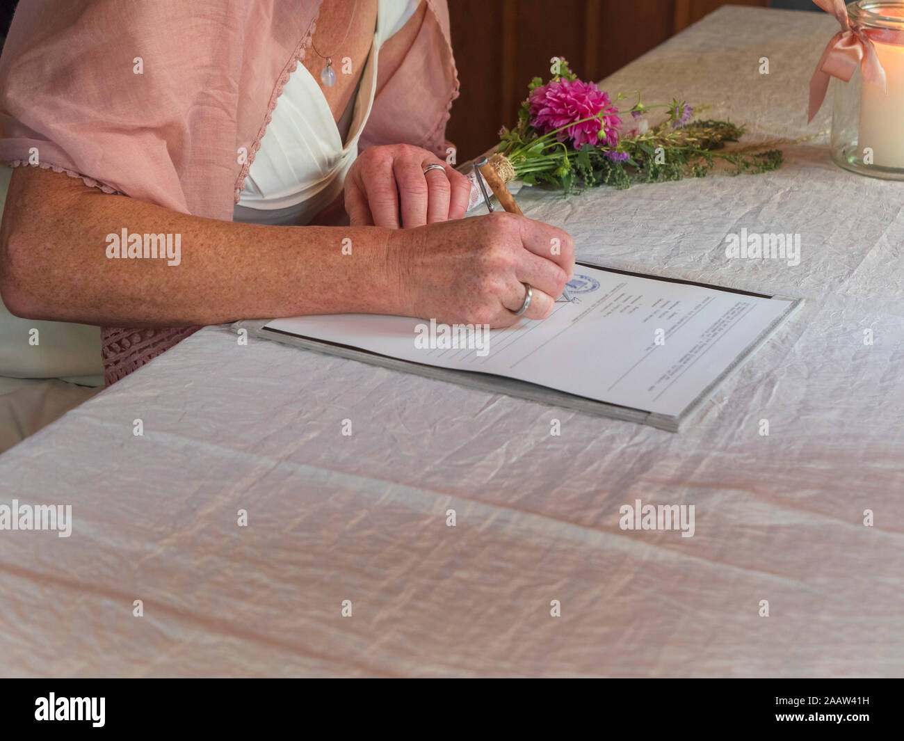 Bride groom in register office hi-res stock photography and images - Alamy
