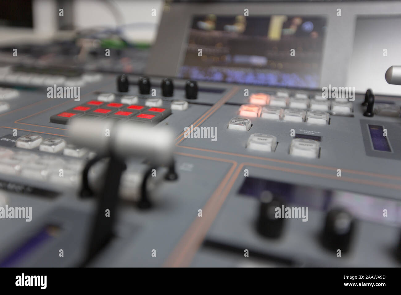 Broadcast studio video and audio switcher mixer Stock Photo - Alamy