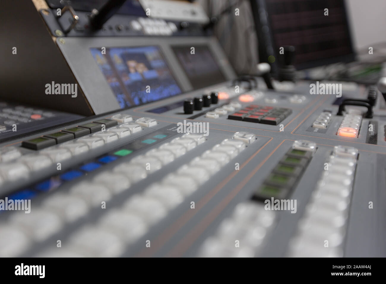 Broadcast studio video and audio switcher mixer Stock Photo - Alamy