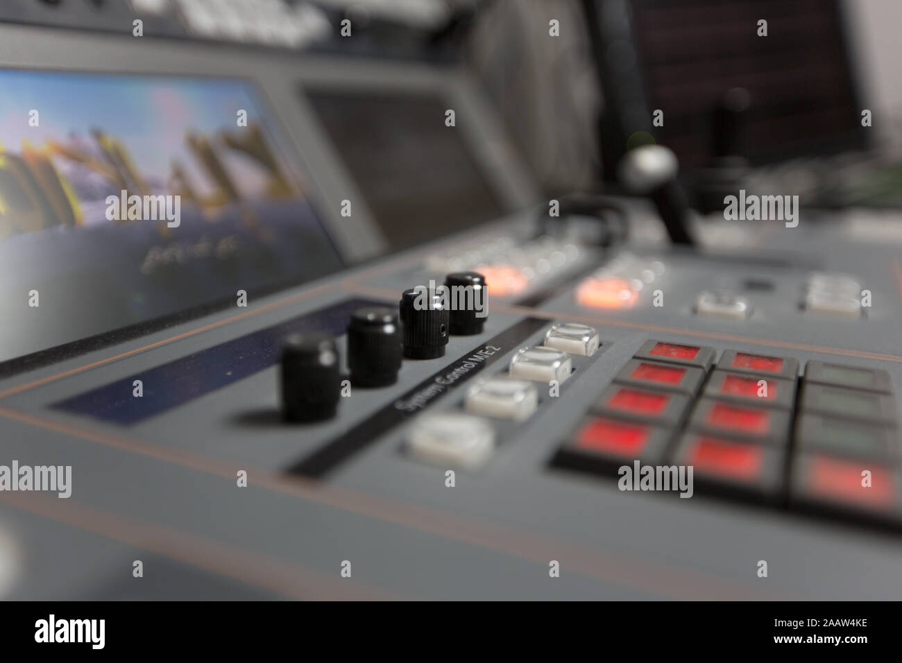 Broadcast studio video and audio switcher mixer Stock Photo - Alamy