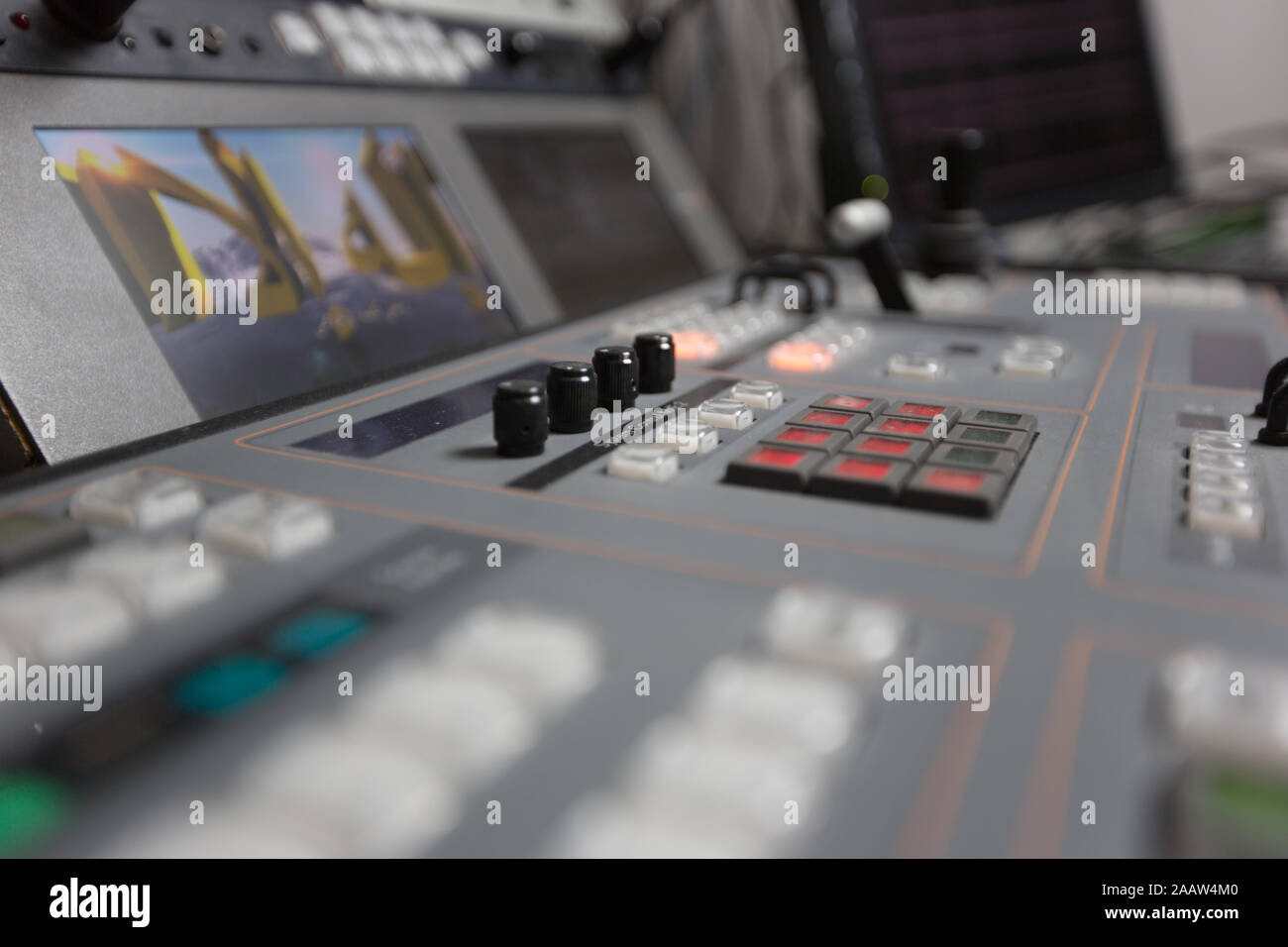 Broadcast studio video and audio switcher mixer Stock Photo - Alamy