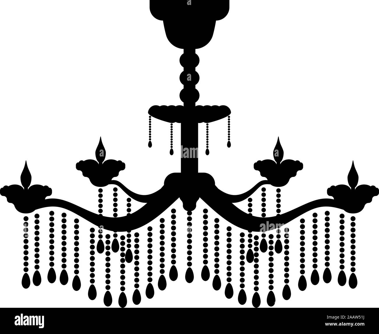 Chandelier icon black color vector illustration flat style simple image ...