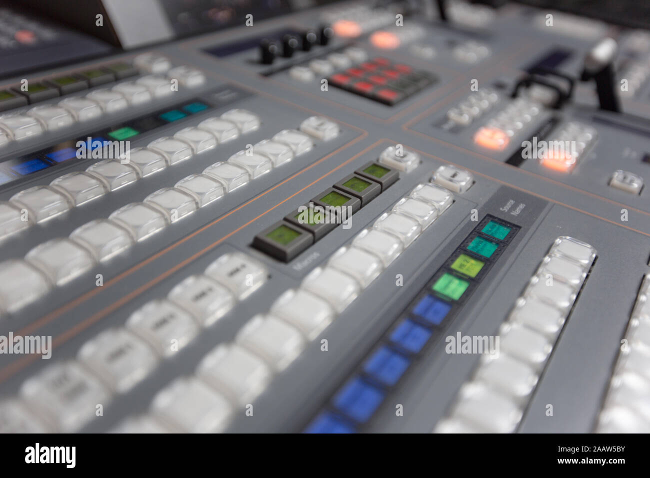 Broadcast studio video and audio switcher mixer Stock Photo - Alamy