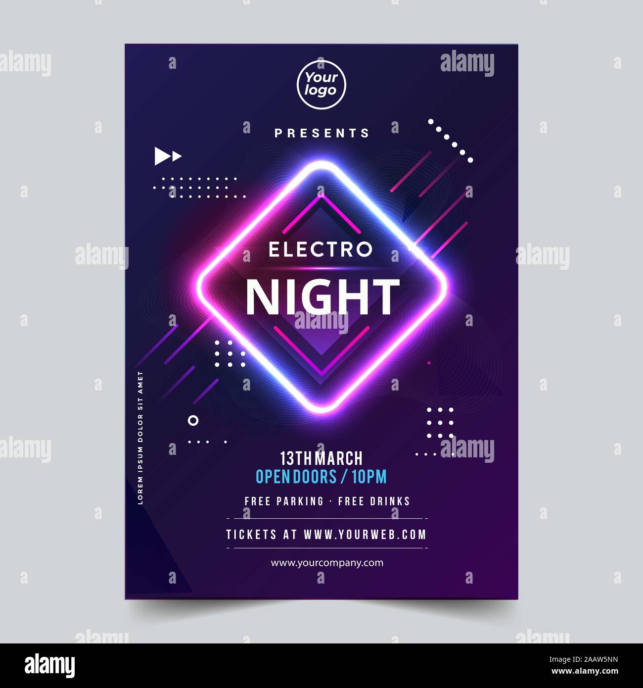 Dance Club Night Party Flyer Brochure Layout Template. Club Party ...