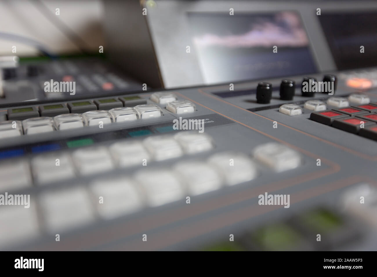 Broadcast studio video and audio switcher mixer Stock Photo - Alamy