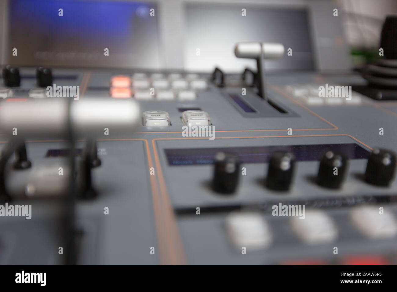 Broadcast studio video and audio switcher mixer Stock Photo - Alamy