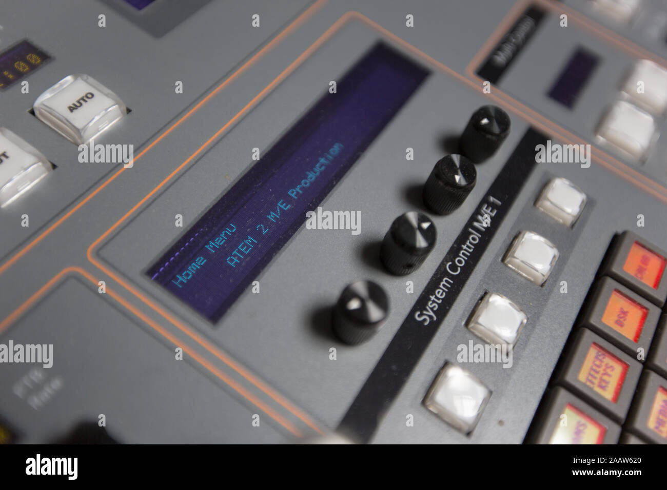 Broadcast studio video and audio switcher mixer Stock Photo - Alamy