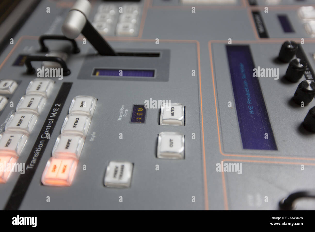 Broadcast studio video and audio switcher mixer Stock Photo - Alamy